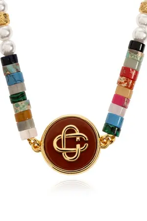 Casablanca Multi-colored Bead And Pearl Necklace With Pendant