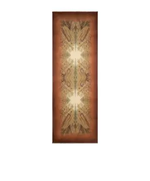 Etro Wool Scarf With Faded Print And Paisley Motif - Brown