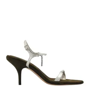 Chloé Zia Crystal-embellished Metallic-effect Sandals - Black