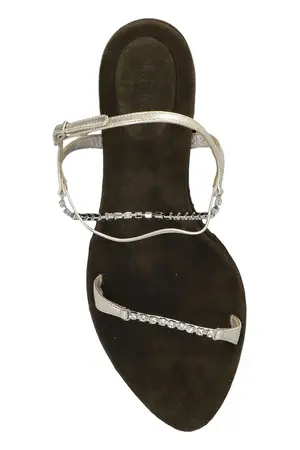 Chloé Zia Crystal-embellished Metallic-effect Sandals