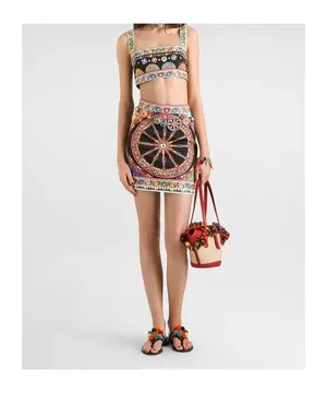 Dolce & Gabbana Carretto-print Fabric Skirt