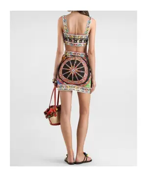 Dolce & Gabbana Carretto-print Fabric Skirt