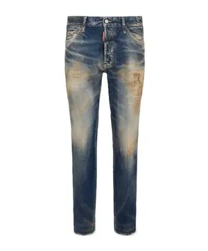 Dsquared2 Distressed Dark Wash Jeans - Multicolor