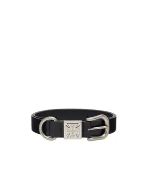 Vetements Biker Cross Logo Buckle Belt - Black/silver