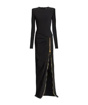 Balmain Long Slit Dress With Zip