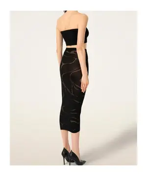 Wolford Rose Shadow Fitted Midi Skirt