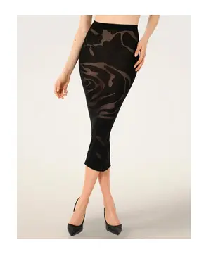 Wolford Rose Shadow Fitted Midi Skirt