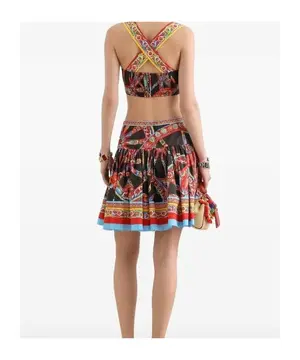 Dolce & Gabbana Carretto-print Poplin Mini Skirt