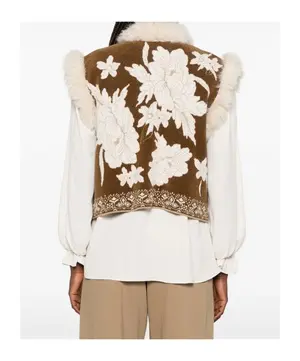 FORTE_FORTE Floral Inlaid Vest