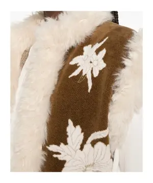 FORTE_FORTE Floral Inlaid Vest