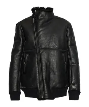 Rick Owens Shearling Biker Jacket - Black
