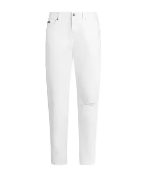 Dolce & Gabbana Dolce Gabbana Distressed Slim Jeans - White