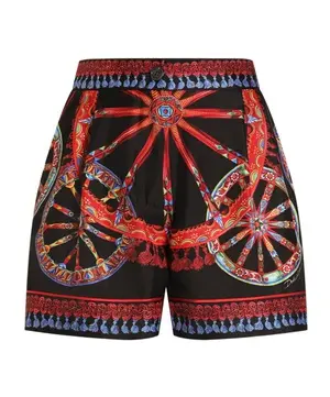 Dolce & Gabbana Carretto-print Silk Vanity Bermuda Shorts - Multi-color