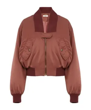 Chloé Bomber Jacket In Nylon - Brown