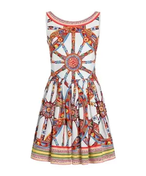 Dolce & Gabbana Carretto-print Poplin Midi Dress - Multicolor
