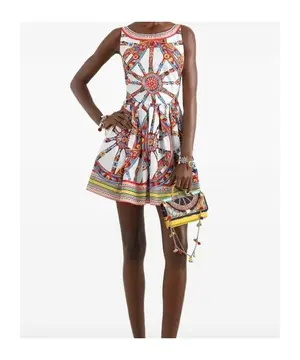 Dolce & Gabbana Carretto-print Poplin Midi Dress