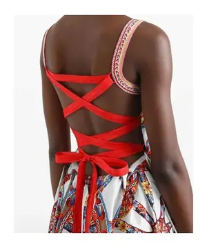 Dolce & Gabbana Carretto-print Poplin Midi Dress