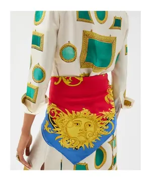 Versace Printed Silk Twill Scarf 90 Cm