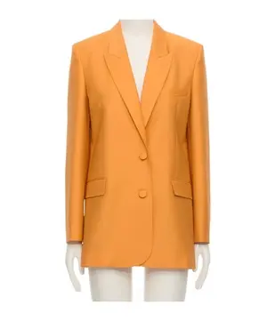 Valentino Garavani Lapel Long-sleeved Suit Jacket - Orange