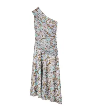 Tory Burch Printed One-shoulder Dress - Blue Floral Pattern