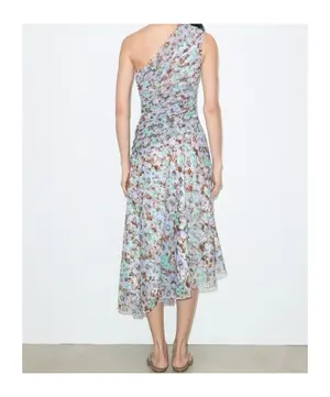 Tory Burch Printed One-shoulder Dress