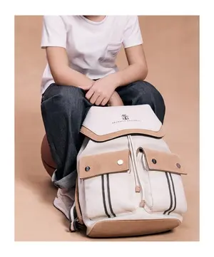 Brunello Cucinelli Logo-embroidered Backpack