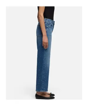 7 For All Mankind Embellished Stovepipe Straight Ankle Jeans