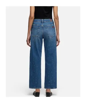 7 For All Mankind Embellished Stovepipe Straight Ankle Jeans