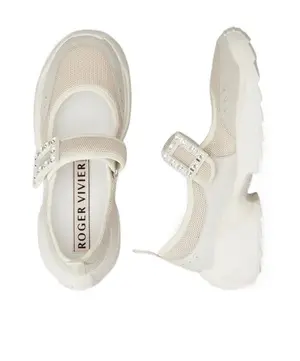 ROGER VIVIER Viv On The Run Mary Janes With Rhinestone Buckle