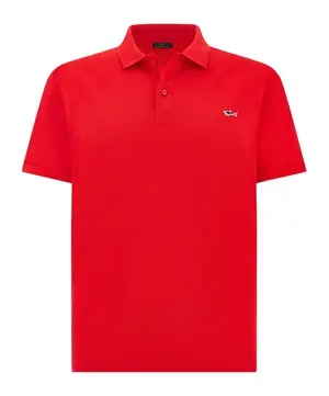 PAUL  SHARK Paul Shark Logo Piqué Polo Shirt - Red