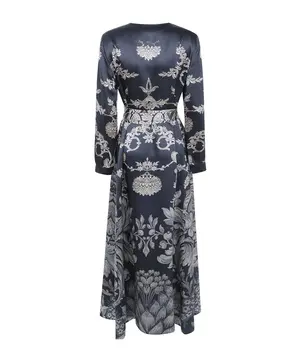 PIERRE-LOUIS MASCIA Printed Long Sleeve Maxi Dress