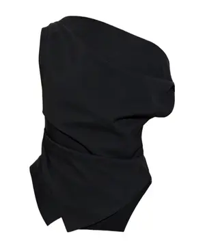 RÓHE Off-the-shoulder Pleated Top With Asymmetrical Hem