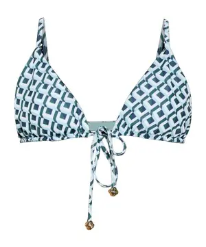 Casablanca Lace-up Bikini Top - Blue
