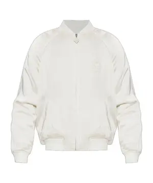 Casablanca Embroidered Satin Bomber Jacket - White