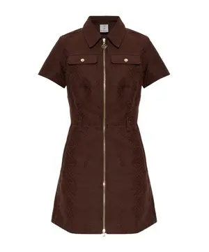 Casablanca Short-sleeved Dress - Brown