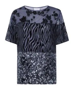 PIERRE-LOUIS MASCIA Patchwork T-shirt - Grey Multicolor