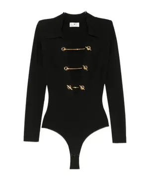 Elisabetta Franchi Long-sleeved Bodysuit - Black