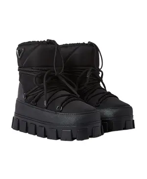 Prada Logo Lac-up Booties