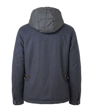 MOORER Hooded Button-fastening Jacket