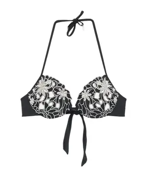 TWINSET Embroidered Halterneck Bikini Top