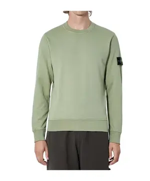 Stone Island Crewneck Sweatshirt With Arm Patch - Gray