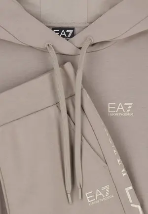 EA7 Cotton Tracksuit With Logo Tape - Grey