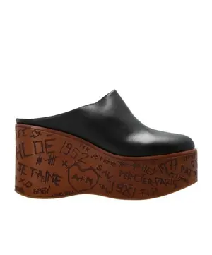 Chloé Maxime Wedge Mules - Black