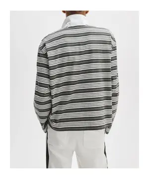 RAG  BONE Kelly Striped Long-sleeved Polo Shirt