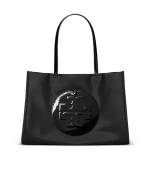Tory Burch Small Ella Logo-embossed Tote Bag - Black