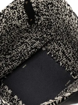 VALEXTRA Wavy-pattern Raffia Tote Bag