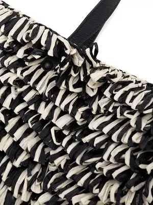 VALEXTRA Wavy-pattern Raffia Tote Bag