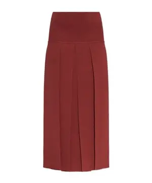 Alaïa Slit Midi Skirt - Red