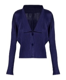 Issey Miyake Cropped Cardigan - Navy