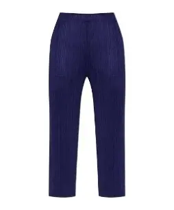 PLEATS PLEASE BY ISSEY MIYAKE Solid Color Casual Long Pants - Blue